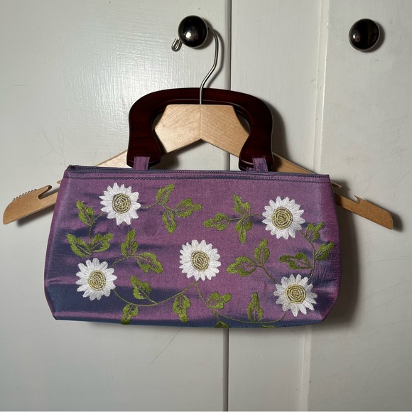 Bags | Vintage Beaded Embroidered Daisy Handbag | Poshmark